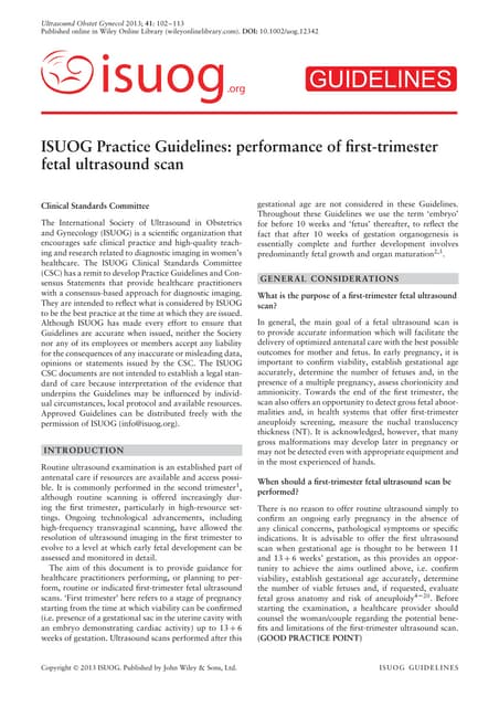 ISUOG Mid-trimester Guidelines | PPT