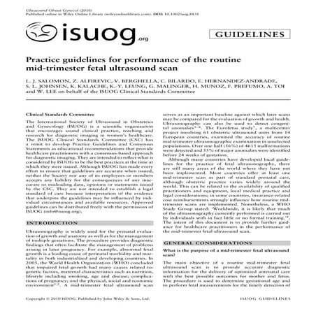ISUOG 2nd trimester guidelines - Dr.Ashok Khurana | PPTX