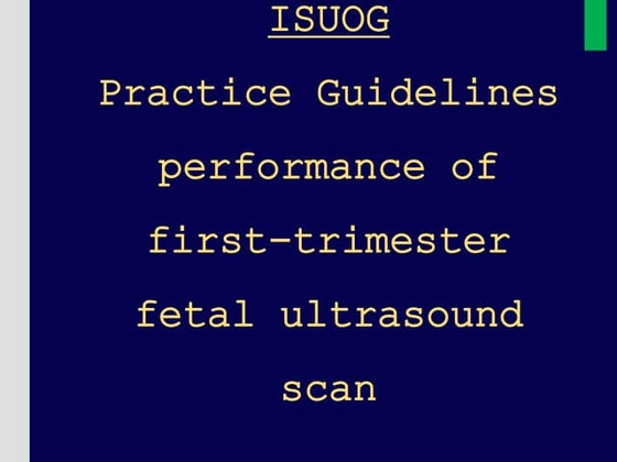 Guía ISUOG: Ecografía del primer trimestre | PDF | Pregnancy ...