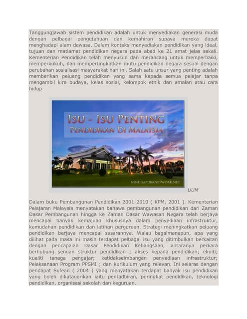 Isu isu-pendidikan-di-malaysia | PDF