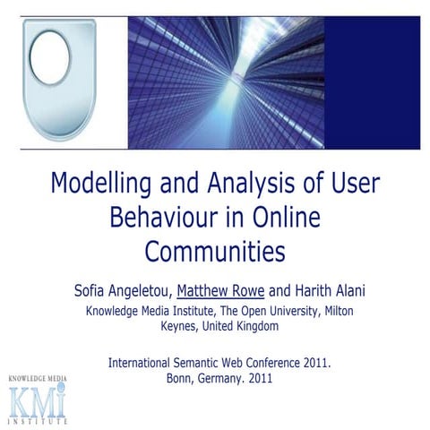 Modelling and Analysis of User Behaviour in Online Communities | PPT