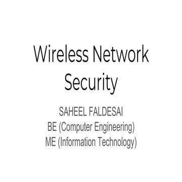 Wireless Network Security | PPTX | Internet | Computing