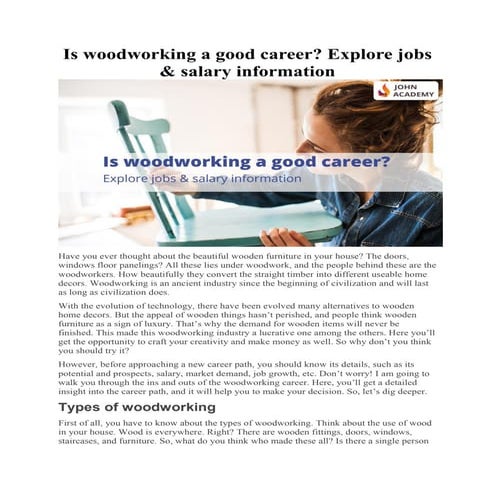 Types of carpentry jobs to begin career | https://carpentersonly.com ...