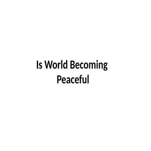 World Peace Is Possible | PPT
