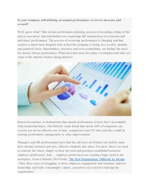 Reinventing Performance Management: A Deloitte Case Study | PDF