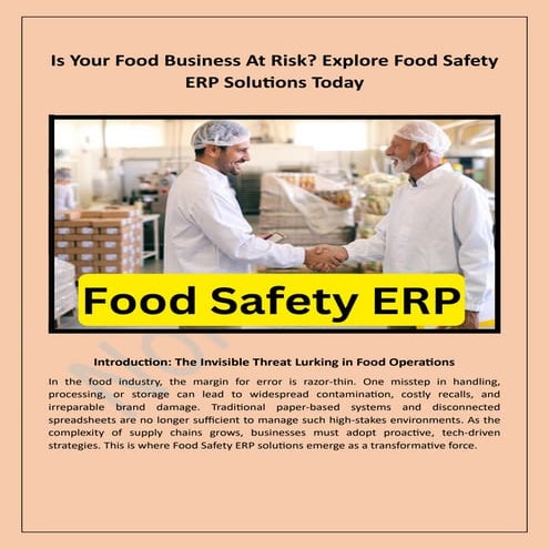 Is Your Food Business At Risk? Explore Food Safety ERP Solutions Today ...