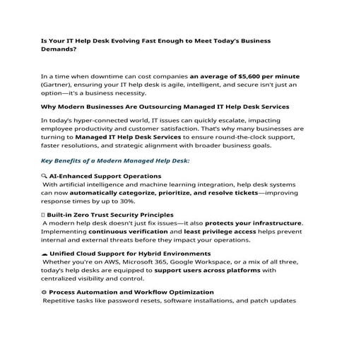 Helpdesk Management System Features and Benefits | PPTX