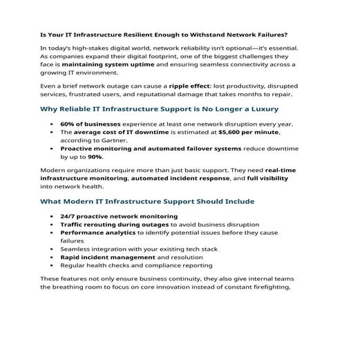 Is Your IT Infrastructure Resilient Enough to Withstand Network ...