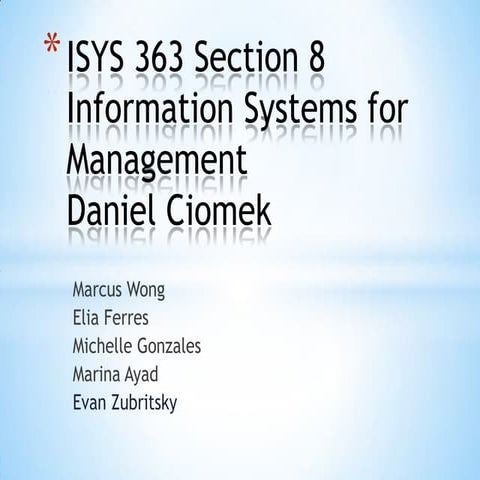 SFSU ISYS 363-8 Fall 2013-group: Team 5 | PPTX | Shareware and Freeware ...