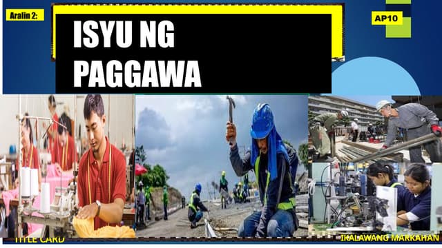 Lesson Plan-AP 10 QUARTER 2 SULIRANIN SA PAGGAWA | DOCX