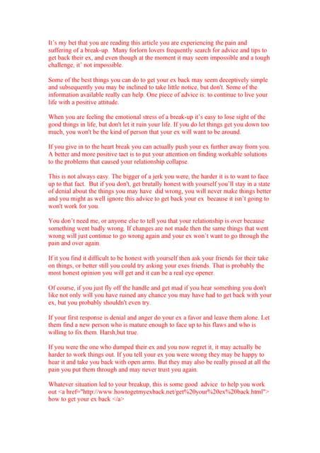 Will Crying Get My Ex-Girlfriend Back? | DOC