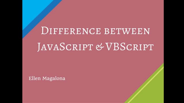 Difference Between Vbscript And Javascript Ppt