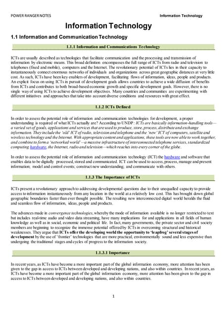 Unit 6: Information Communication Technology (ICT) | PPT