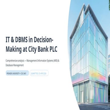 Information Technology and DBMS in Decision-Making at City Bank PLC: A ...