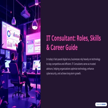 IT Consultant Roles, Skills & Career Opportunities | PPTX