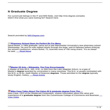 It Graduate Degree | PDF