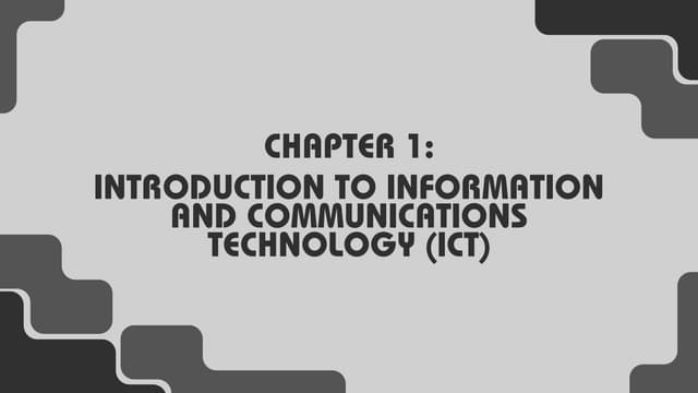 a brief introduction of ict and its components | PPTX