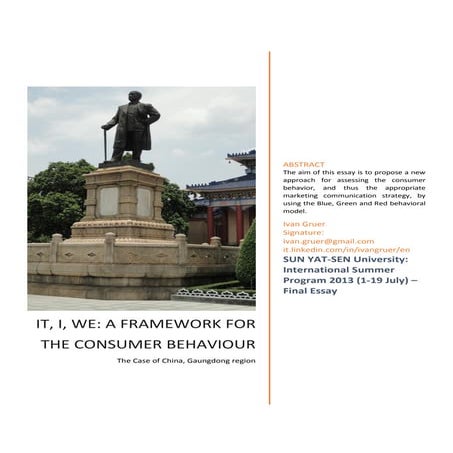 IT, I, WE: A FRAMEWORK FOR ASSESSING THE CONSUMER BEHAVIOUR | PDF
