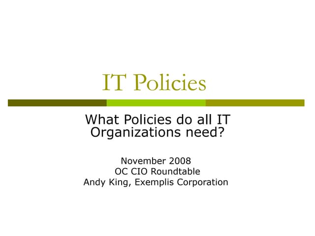 A2 ICT Policies | PPTX