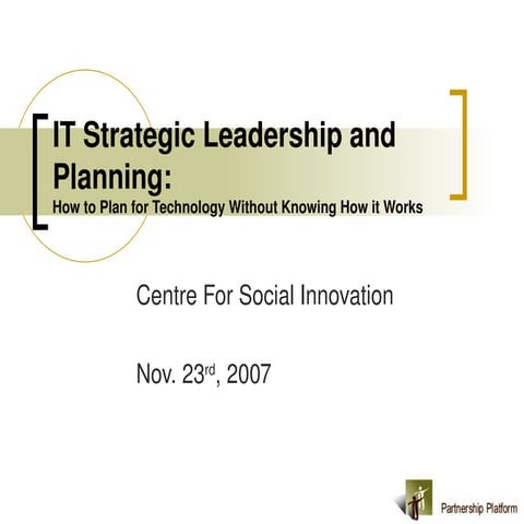 IT Strategic Leadership and Planning: How to Plan for Technology ...