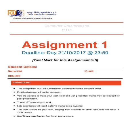 It110 assignment-1 answer key | PDF