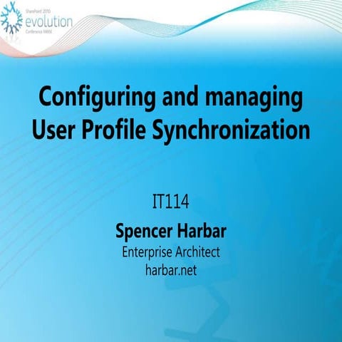 It114 Configuring Sharepoint 2010 User Profile Sync Pptx Computing 3125