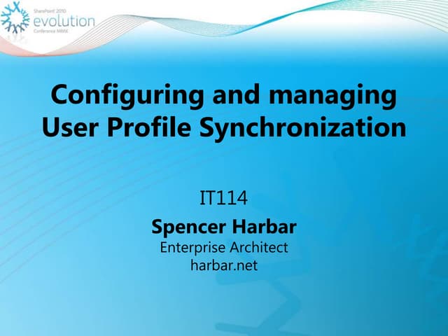 It114 Configuring Sharepoint 2010 User Profile Sync Pptx Computing 3125