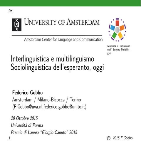 Interlinguistica e multilinguismo | PDF