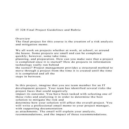 IT 328 Final Project Guidelines and Rubric Overview.docx
