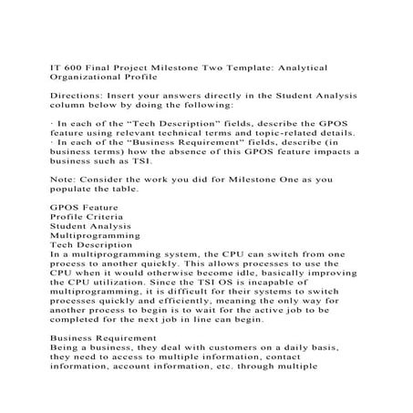 IT 600 Final Project Milestone Two Template Analytical Organiza.docx