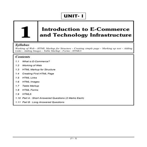 IT8005 Electronic Commerces Notes UNIT 1 | PDF