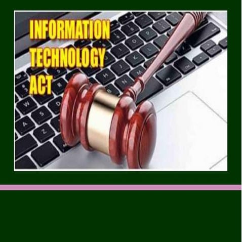 Information Technology (IT) Act 2000 India | PPTX