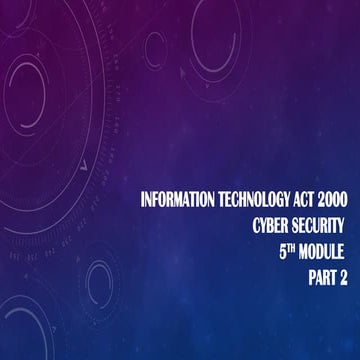 Information act 2000 in cybersecurity computer science | PPT