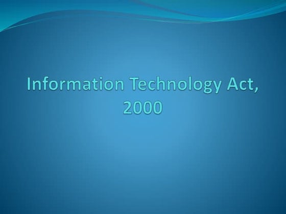 The information technology act | DOC