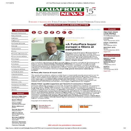 Italiafruit news 9 - novembre | PDF