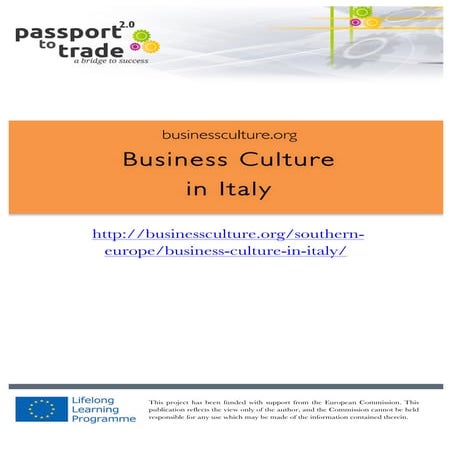 Italian business culture guide - Learn about Italy | PDF