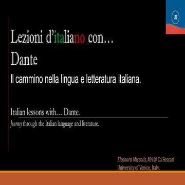 Italian Lessons with Dante. Divine Comedy and adjectives | PDF