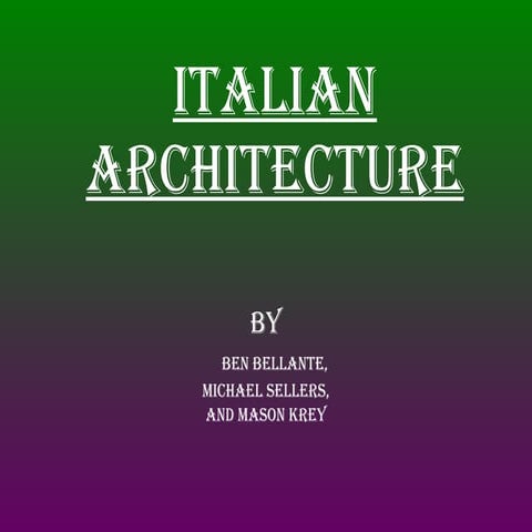 Italian Architecture in the Renaissance | PPT