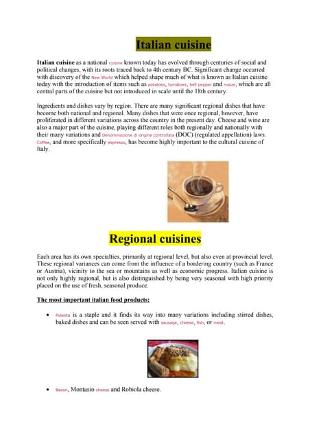 Italian cuisine | PPT