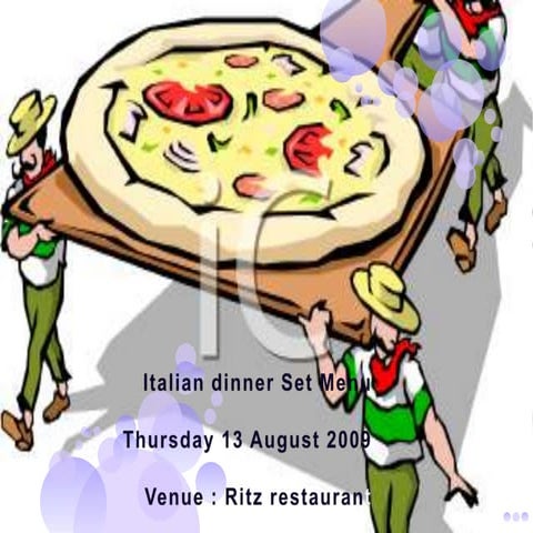Italian Dinner Set Menu | PPTX