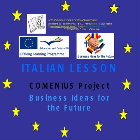 The first lesson of basic Italian prepared by local students. | PPT