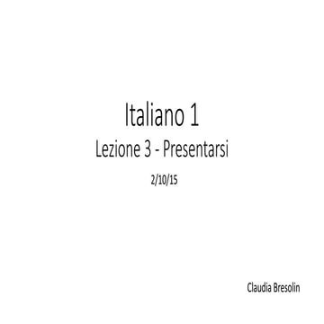 Lezione 3 | PPT