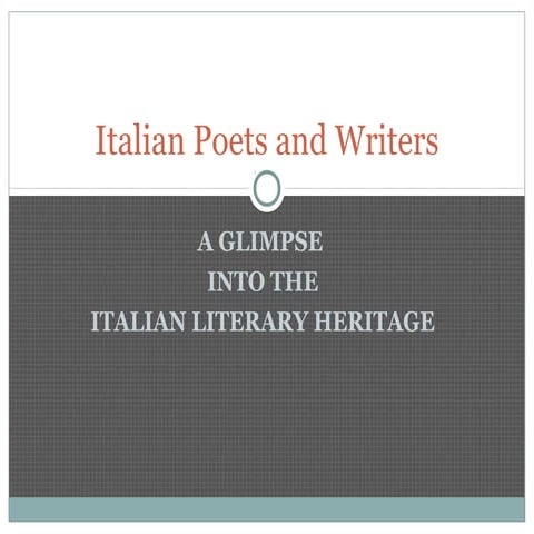 Italian poets and writers | PPT