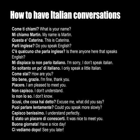 Italian ppt conversations | PPT
