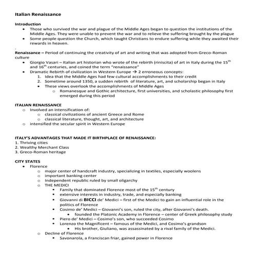 Italian renaissance | PDF | Christianity | Religion & Spirituality