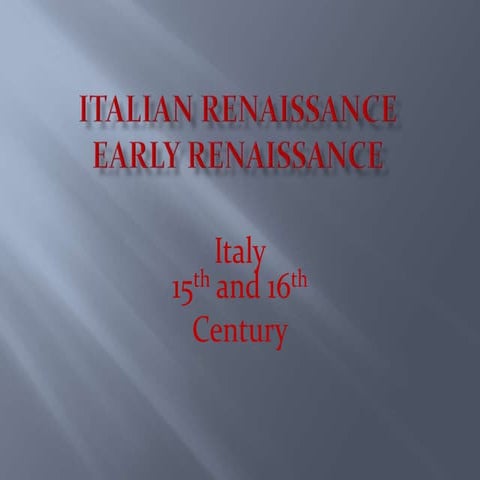 Italian Renaissance Art | PPTX