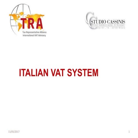 Italian VAT System - TRA Convention 2017 - Corrado Cassinis | PPTX ...