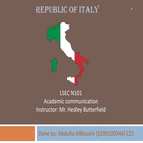 Lesson 3 Italy – The Seven Regions | PPT