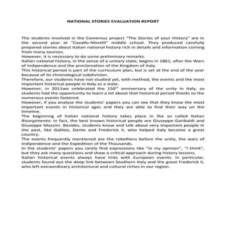 Italy national stories evaluation report | PDF