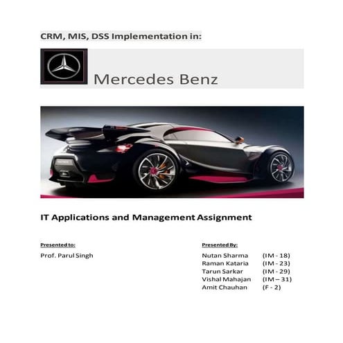 Itam assignment mercedes benz - crm - mis - dss | DOCX